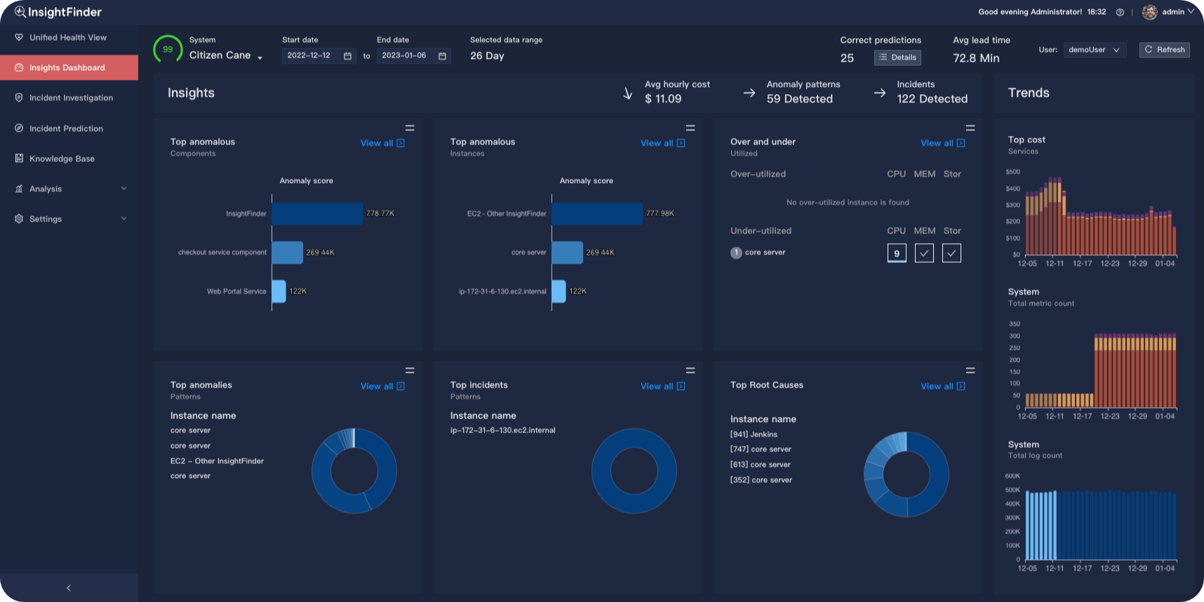 Fast Root Cause Zone Identification Case Study - InsightFinder